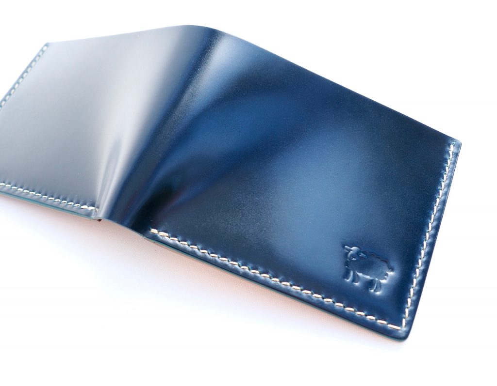 Shinki Hikaku Shell Cordovan Wallet Navy Blue - Black Sheep Leather